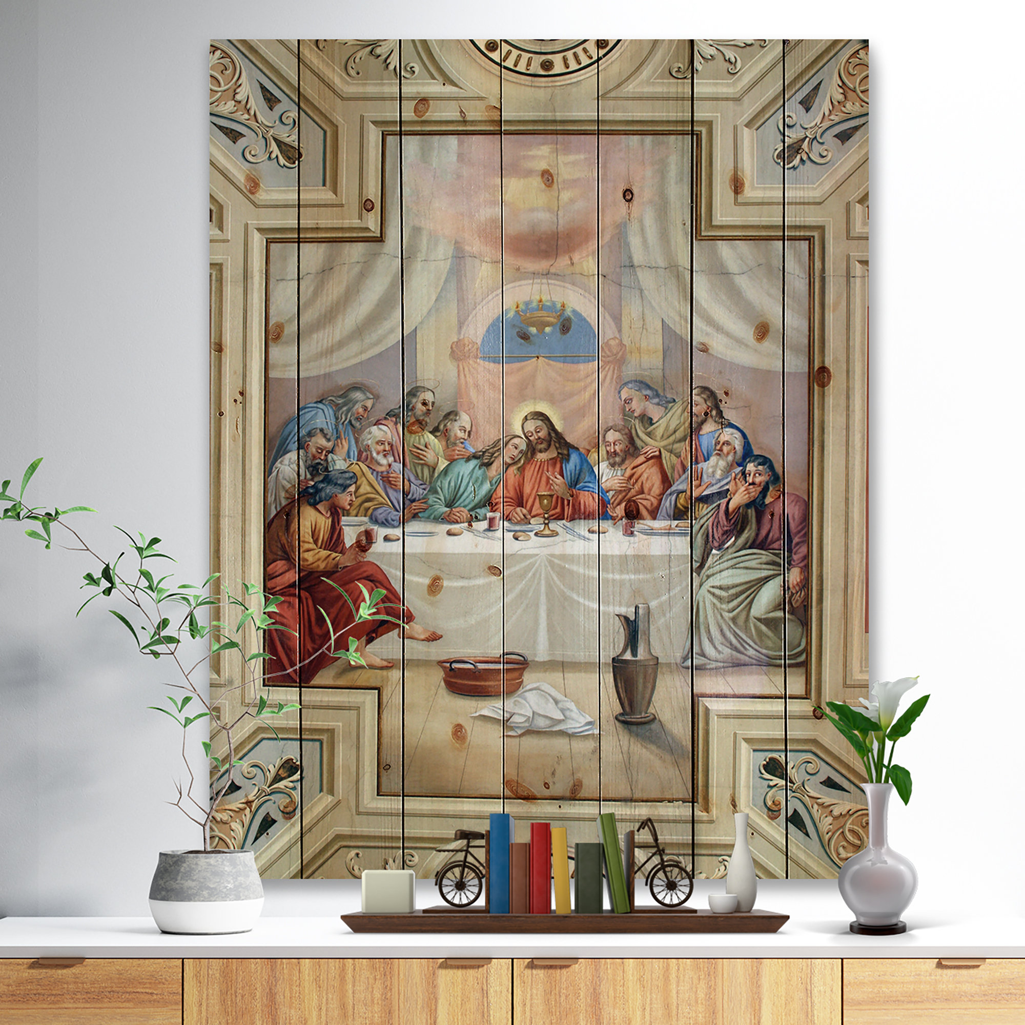 Charlton Home Last Supper - Traditional Wood Wall Art Panels - Natural ...