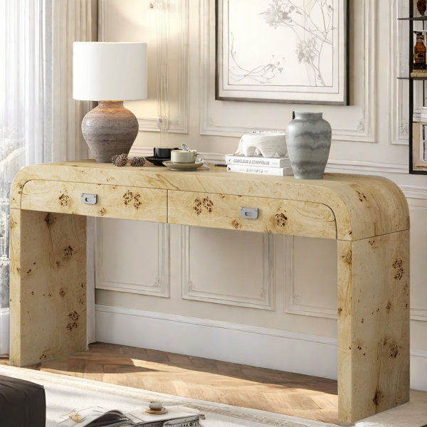 Millwood Pines Farana Elegant Console Table With Unique Wood Grain And ...