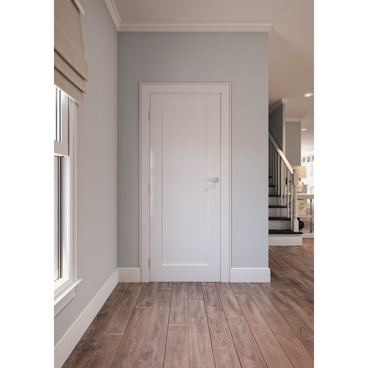 RESO Newton Single Panel Solid Core Primed Smooth Texture Interior Door ...