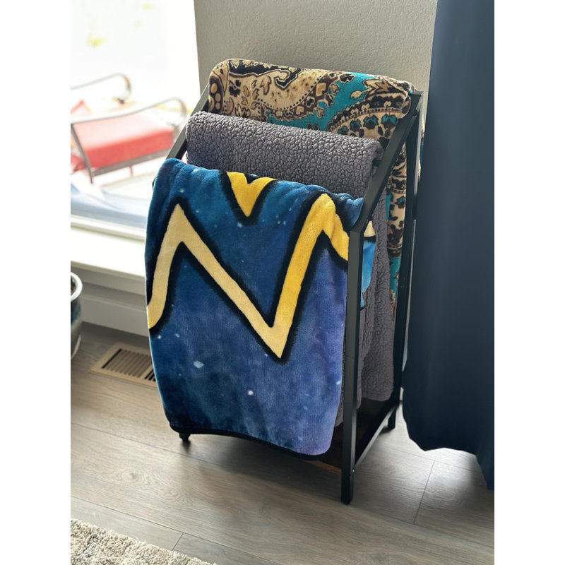 17 Stories Blanket Ladders,Industrial Black Quilt Rack Stand Free ...