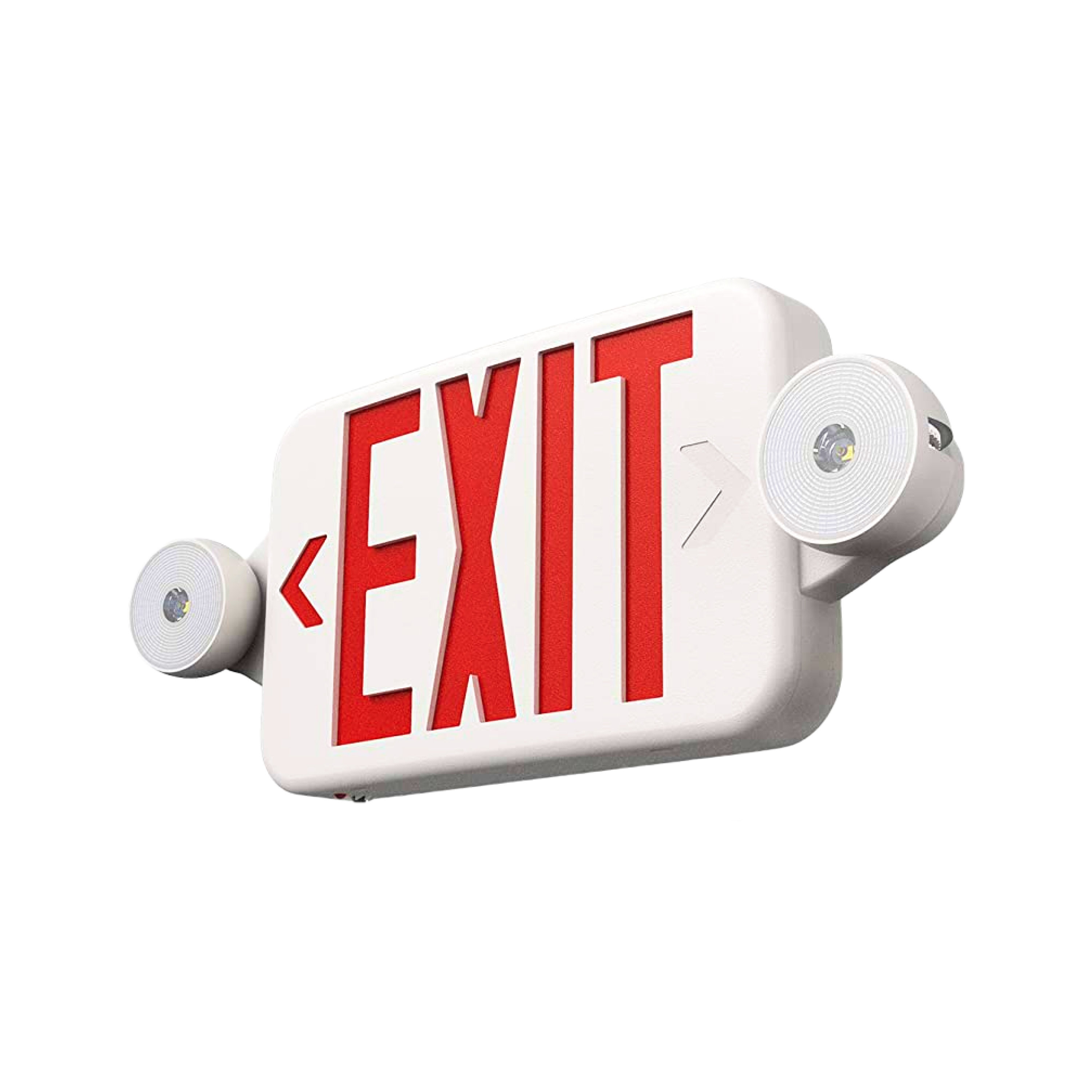 Medinah Power LED Bi-Color Emergency Exit Sign Combo with 2 LED Lamps ...