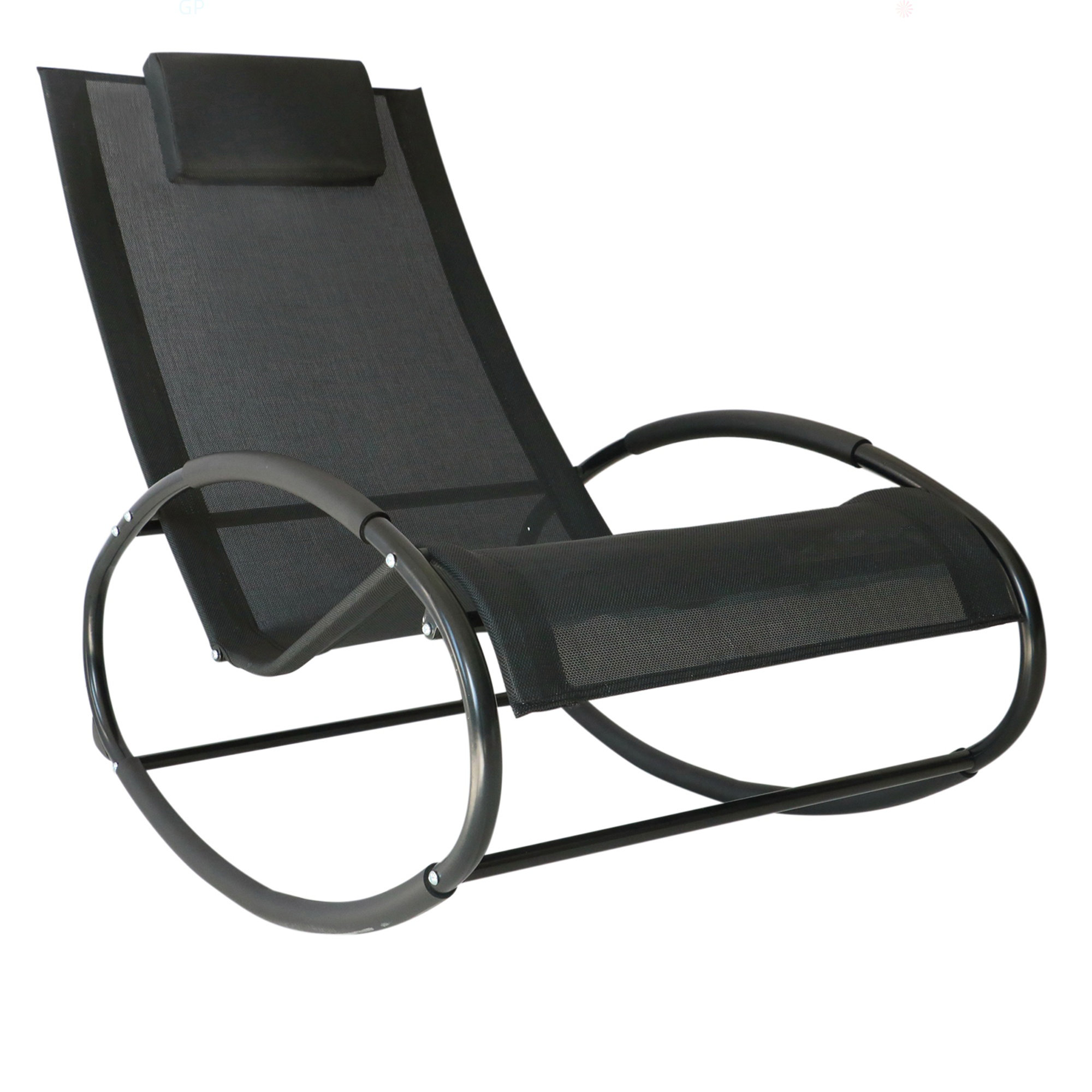 George Oliver Outsunny Pool Lounger, Outdoor Rocking Lounge Chair For ...
