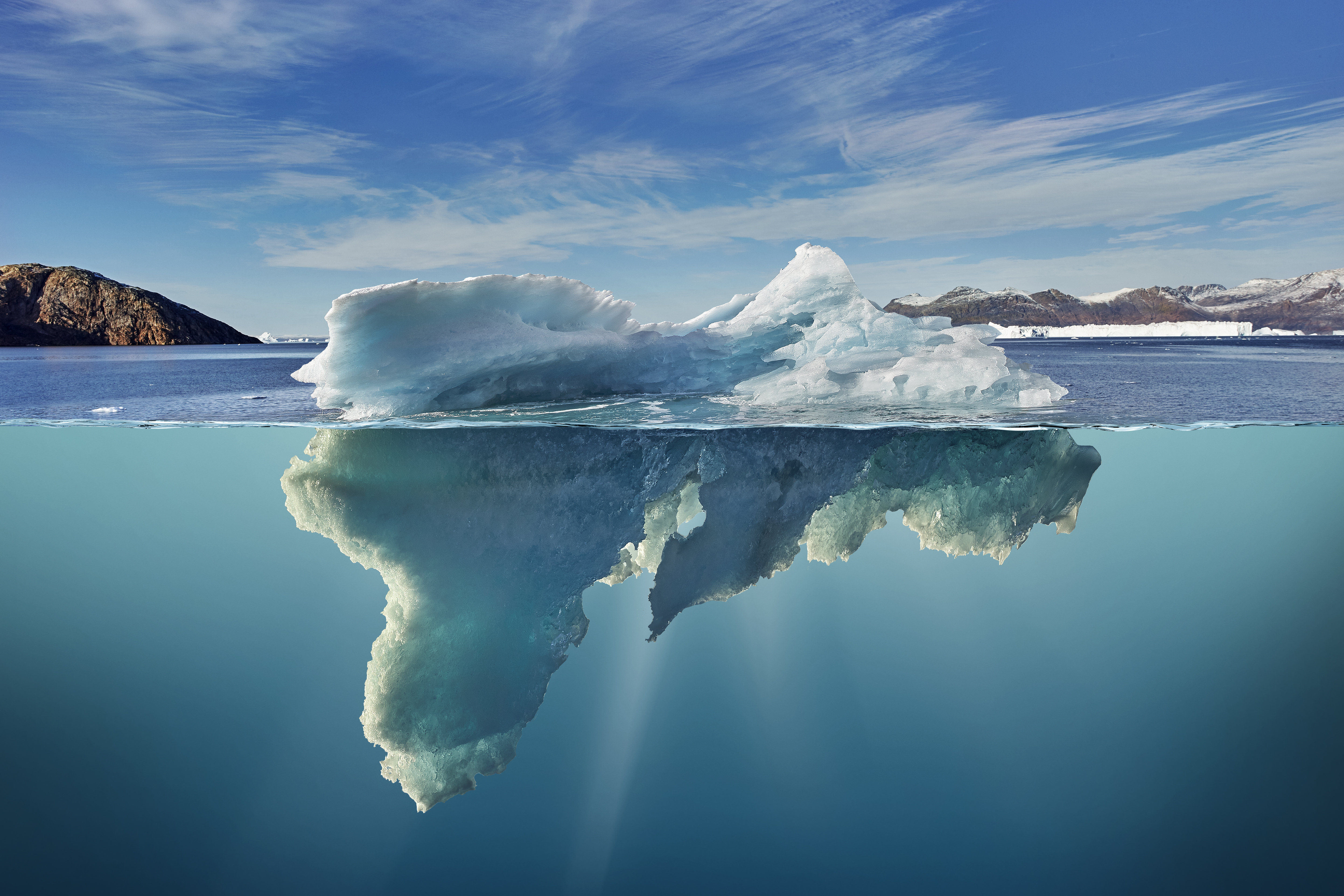 Highland Dunes Iceberg Floating on Water - Wrapped Canvas Photograph ...