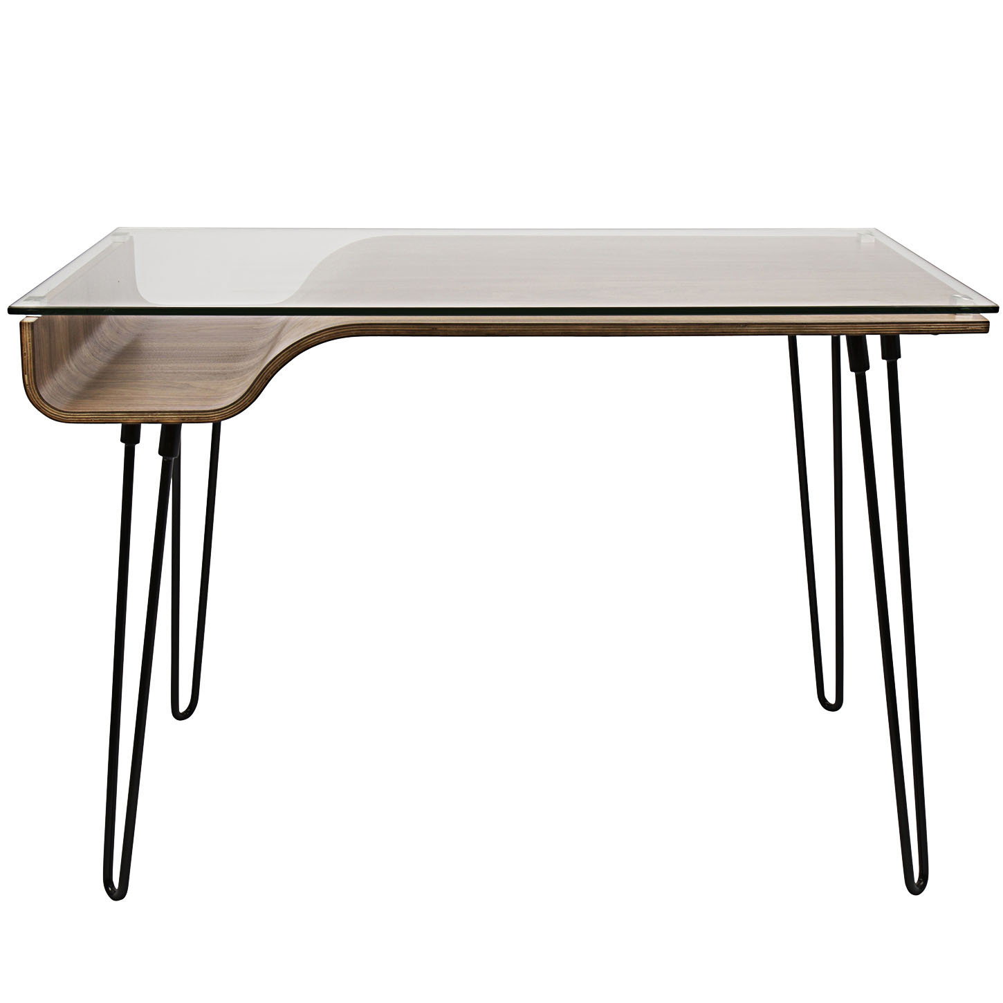 Corrigan Studio® Mid-Century Modern Clear Glass Desk | Wayfair