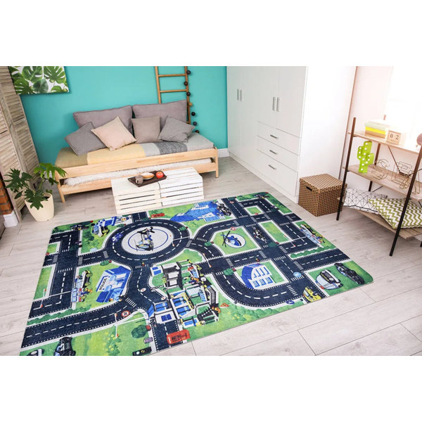 Isabelle & Max Jaylyn Figural Machine Woven Green Area Rug | Wayfair.co.uk