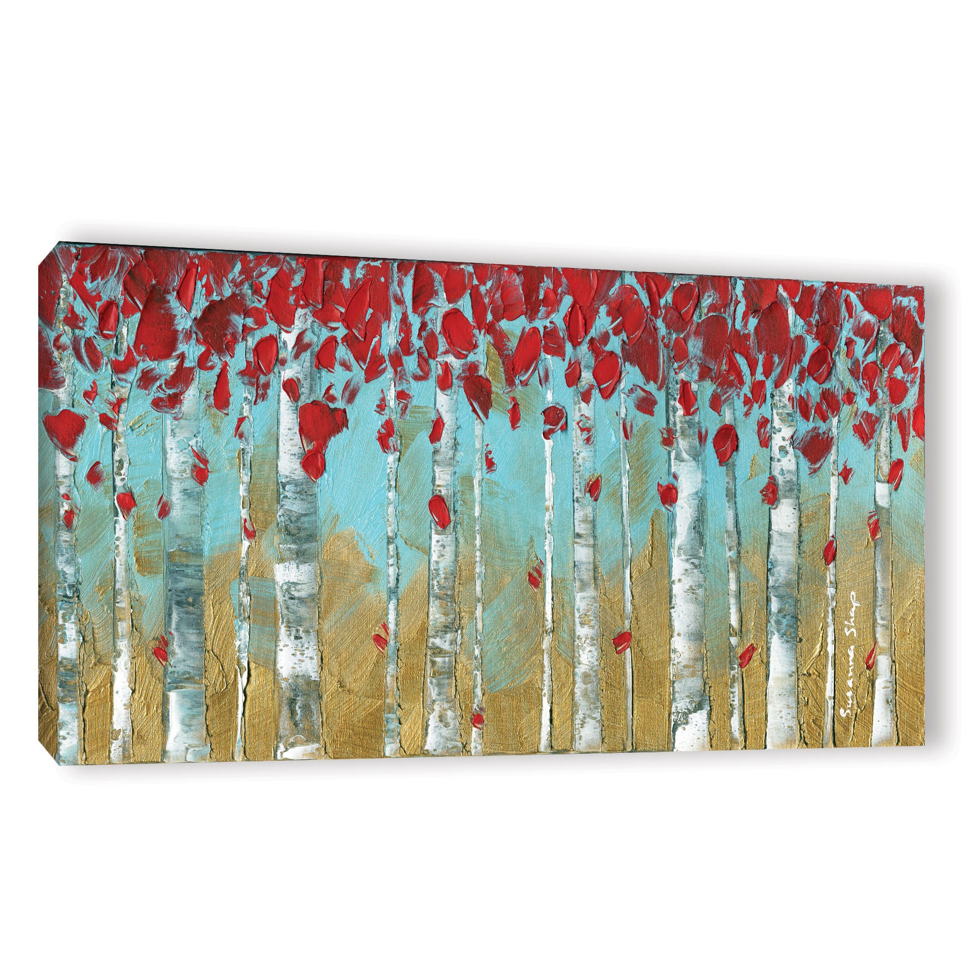 Latitude Run® Birch Painting Print Wrapped on Canvas | Wayfair
