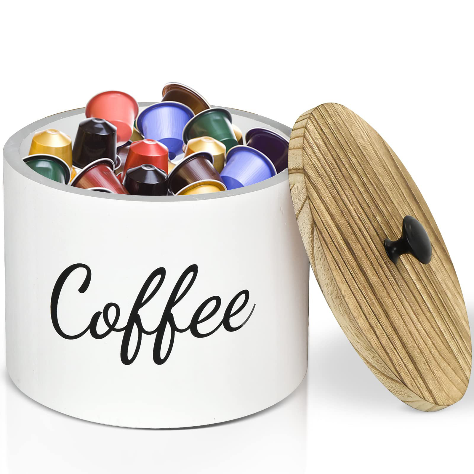 ROTSEN FURNITURE LLC. Wooden Coffee Bag Storage Box With Lid, Can Store ...
