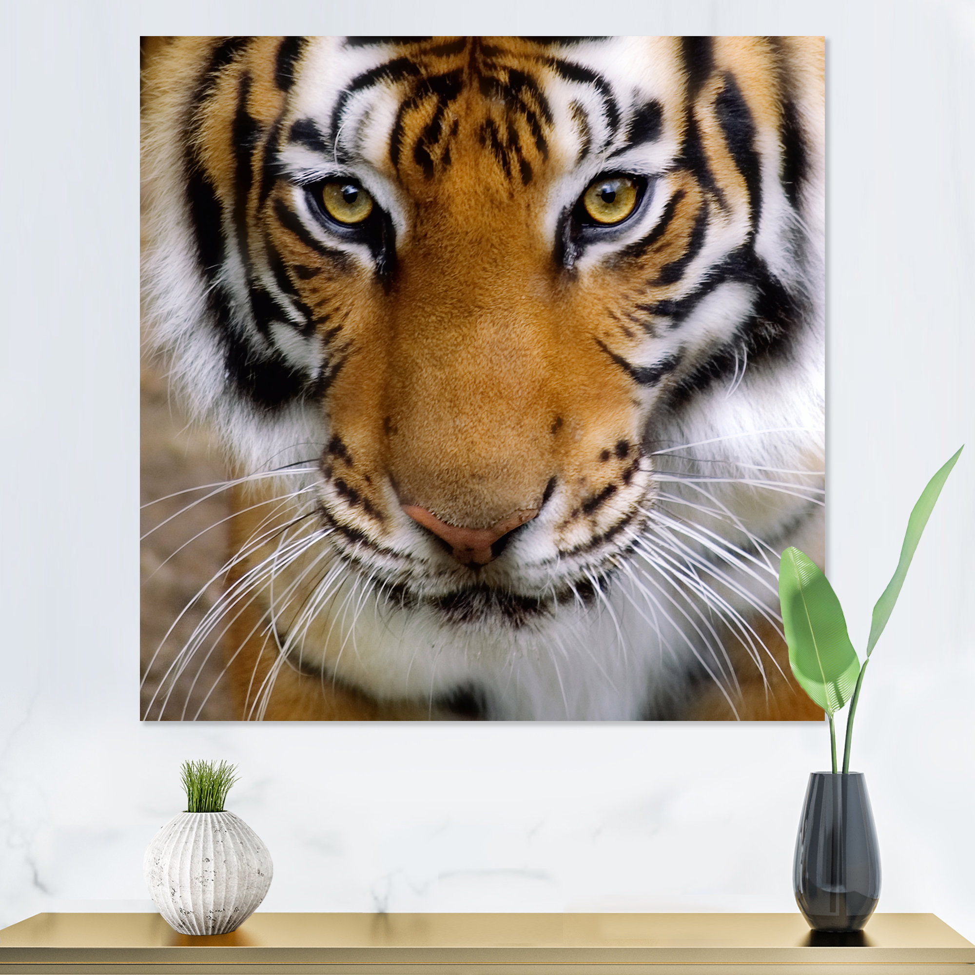 East Urban Home Portrait Of A Tigers Face - Traditional Canvas Wall Art ...