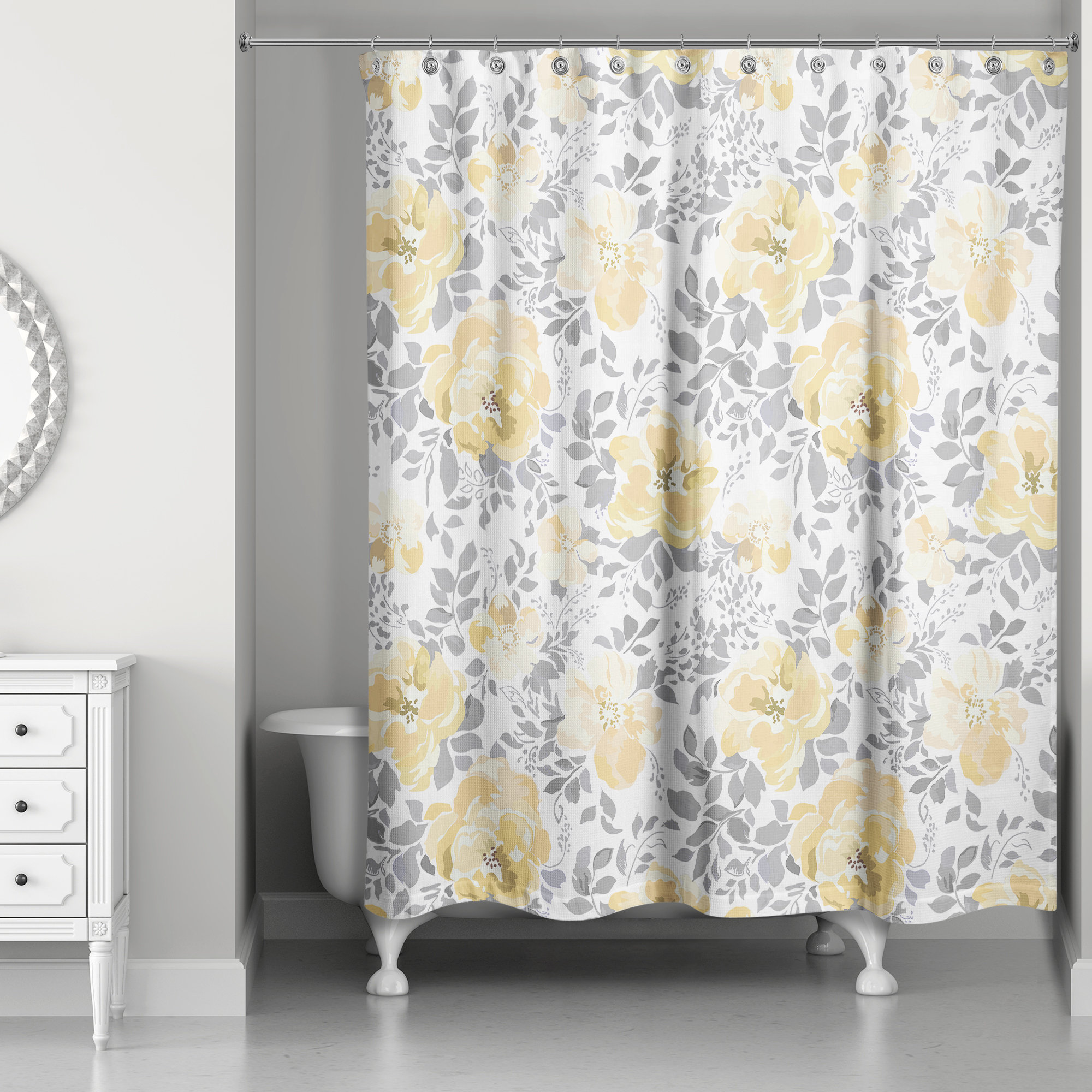 Willa Arlo™ Interiors Daijon Meda Floral Single Shower Curtain ...
