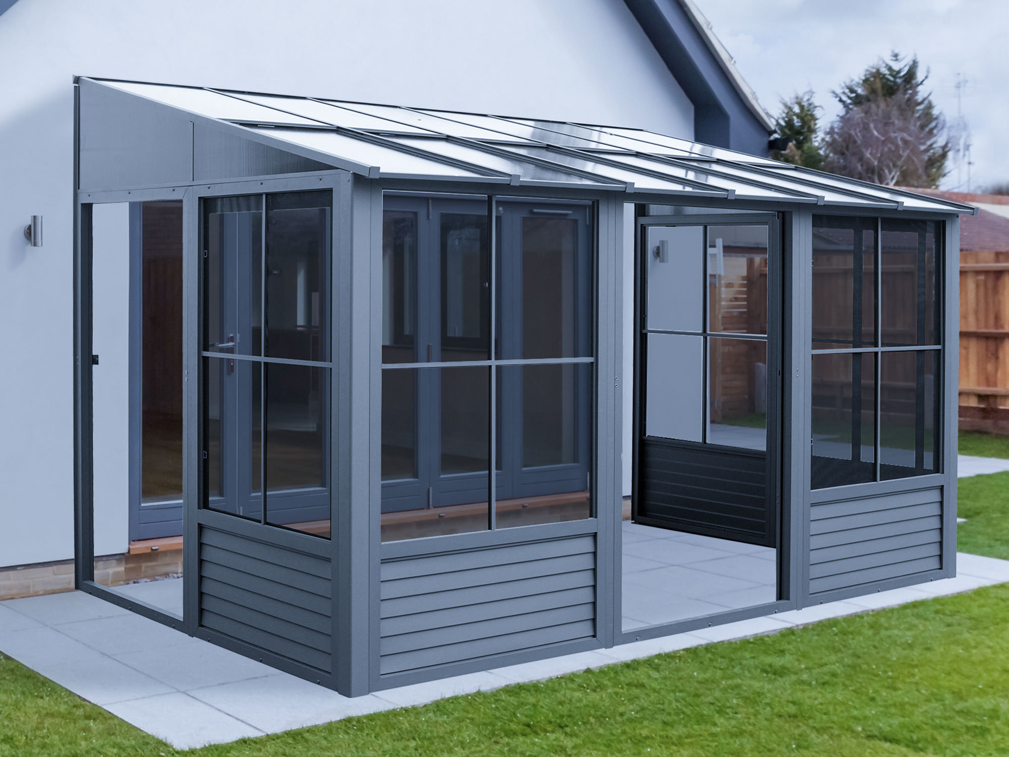 Gazebo Penguin Florence - Wall-mounted solarium 8 ft. x 16 ft ...