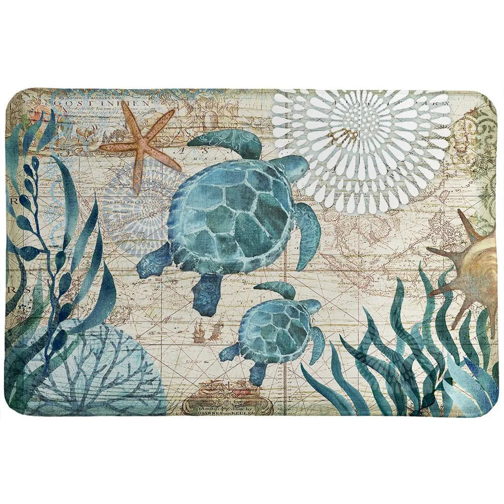 Bay Isle Home™ Aglae Bay Turtles Memory Foam Rug By Laural Home | Wayfair