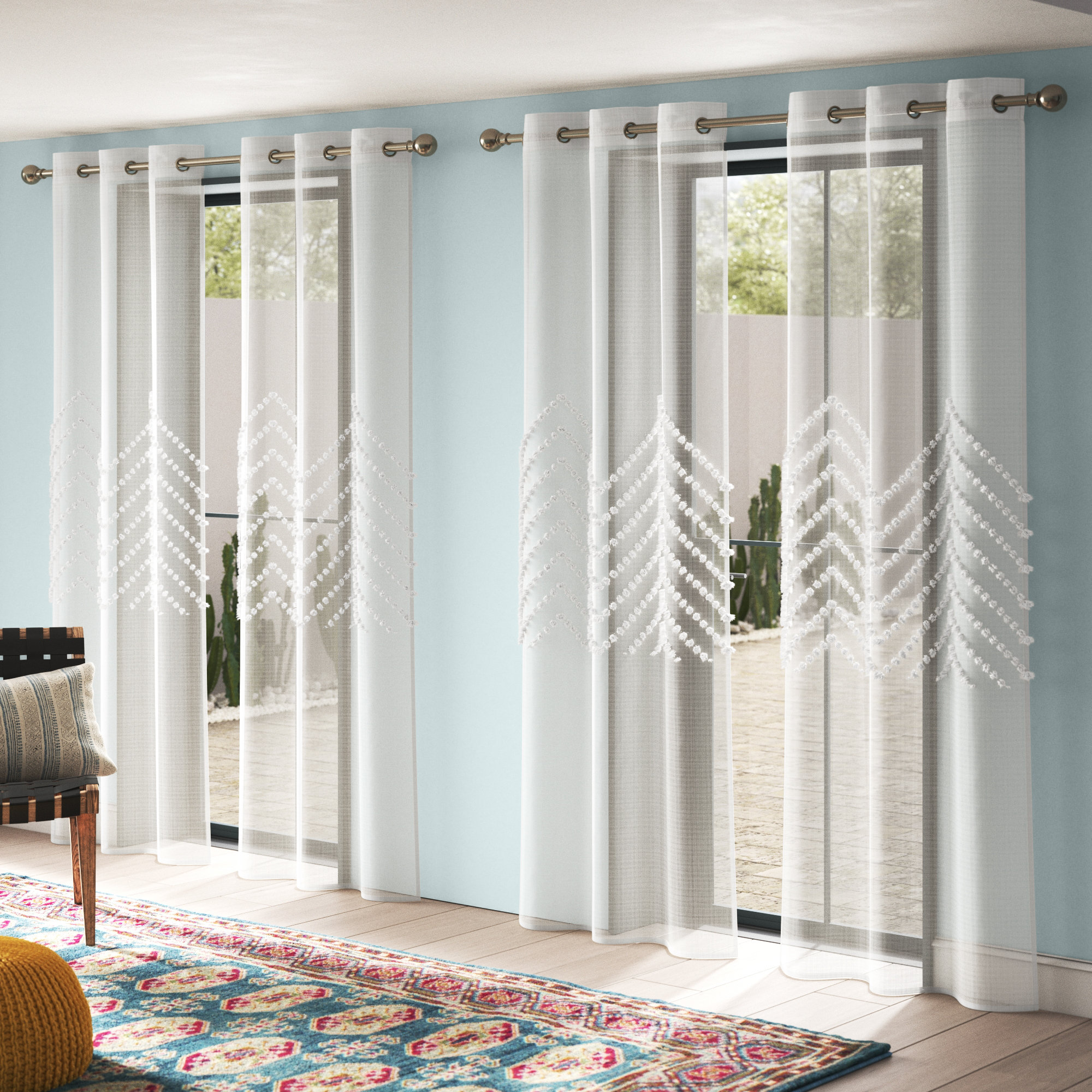 Latitude Run® Jaybin Polyester Sheer Curtains / Drapes Pair & Reviews ...