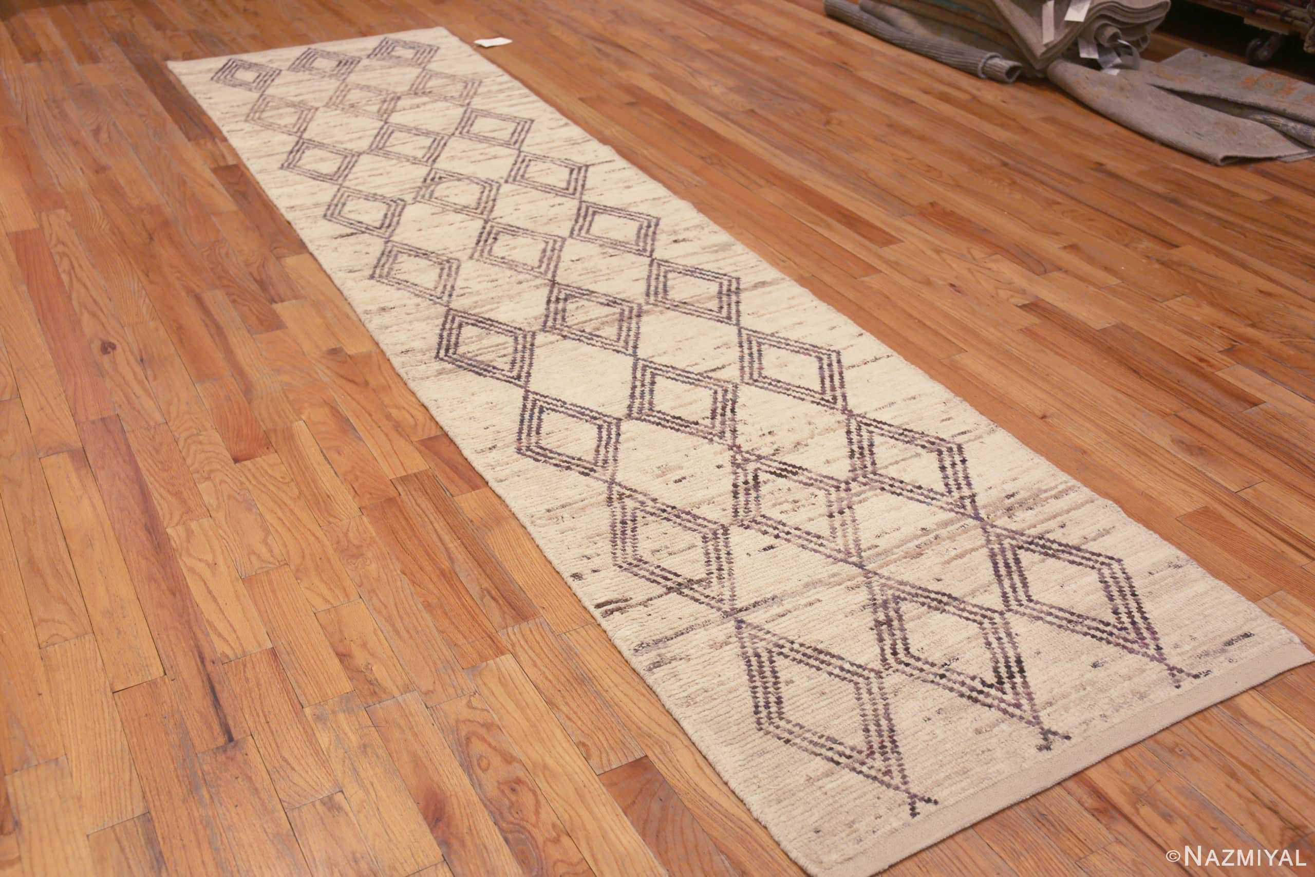 Nazmiyal Collection One-of-a-Kind Light Ivory/Cream Tribal Geometric ...