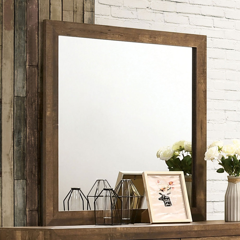 Steelside™ Cynthia Mirror In Rustic Light Walnut Finish - Wayfair Canada