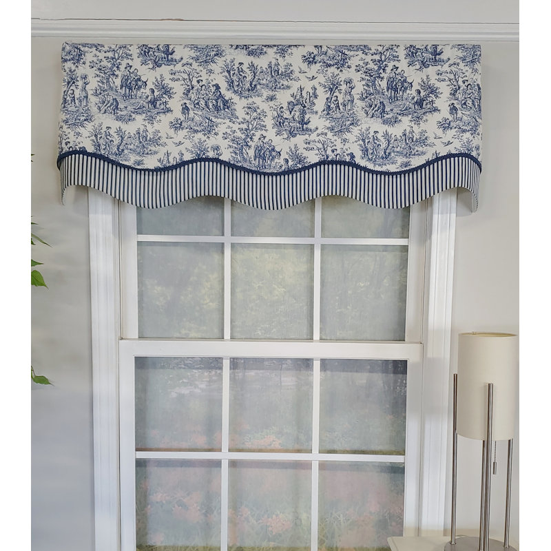 RLF Home Toile 50'' W Window Valance Blue | Wayfair