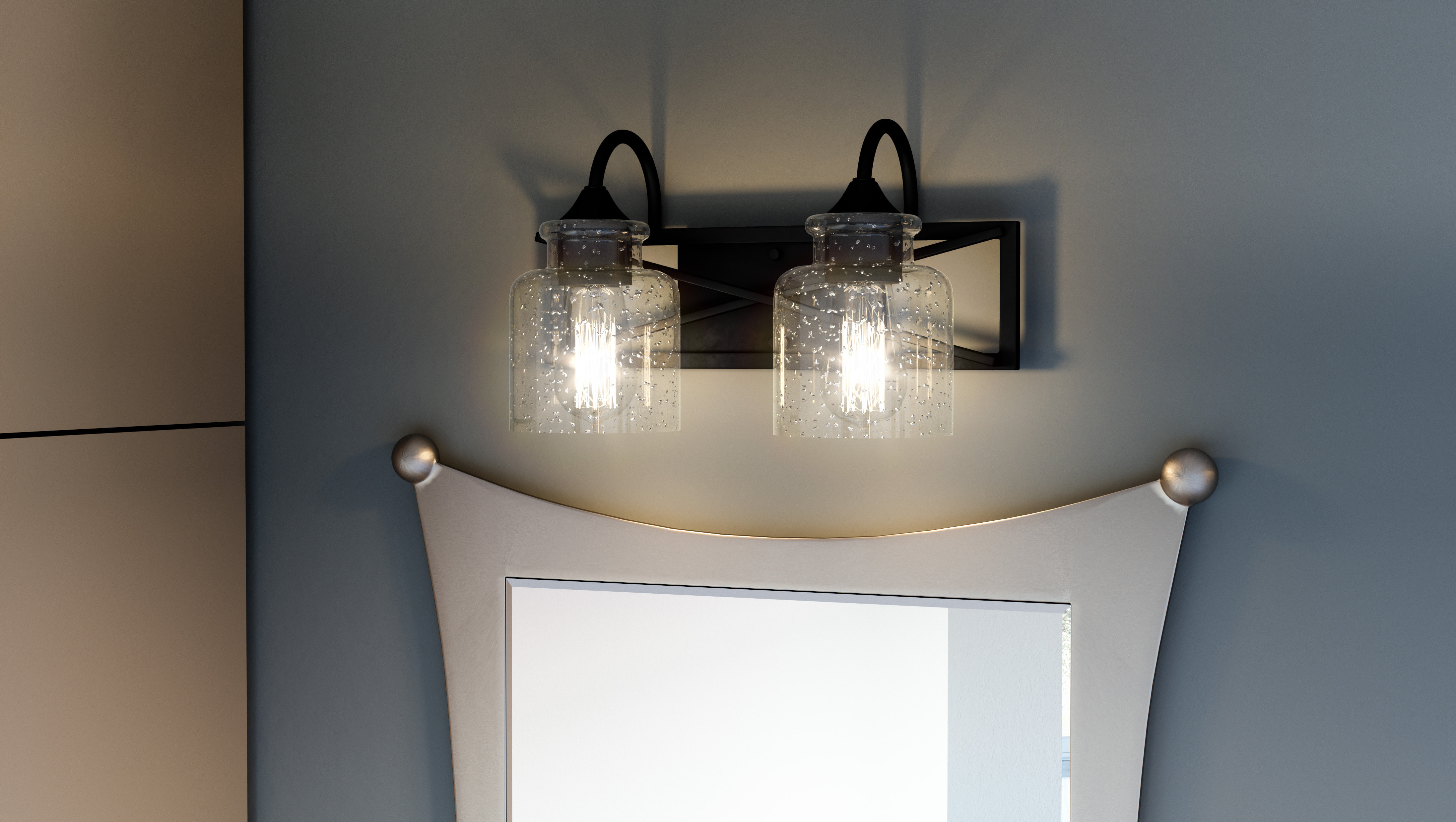 Longshore Tides Ruhenstroth 2-Light Brushed Nickel Vanity Light ...