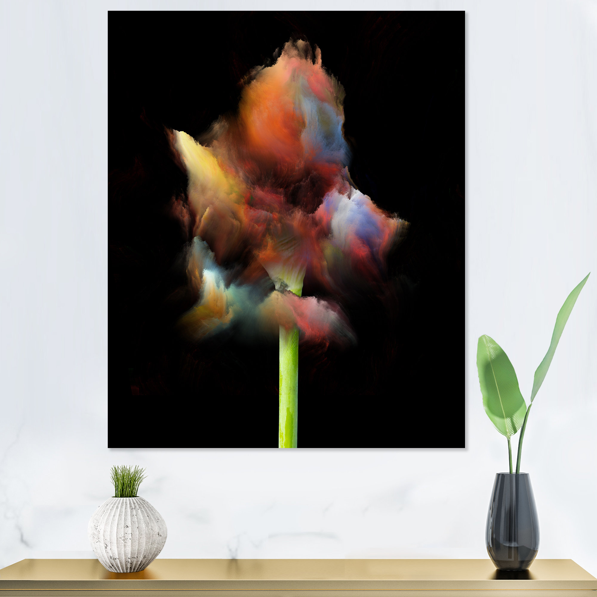 Wrought Studio™ Blooming Multicolor Fractal Flower IV - Modern Canvas ...