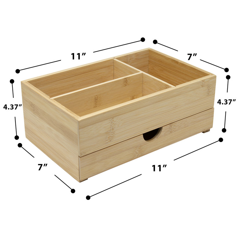 Sorbus Bamboo Supplies Organizer with Drawer | Wayfair