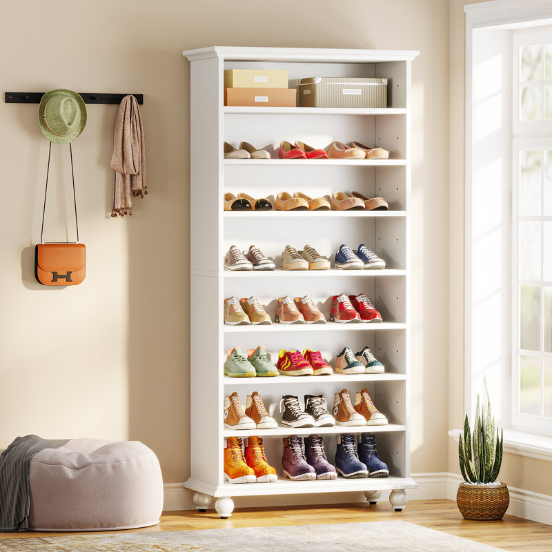Alcott Hill® 30 Pair Shoe Storage Cabinet with LED Lighting & Reviews ...