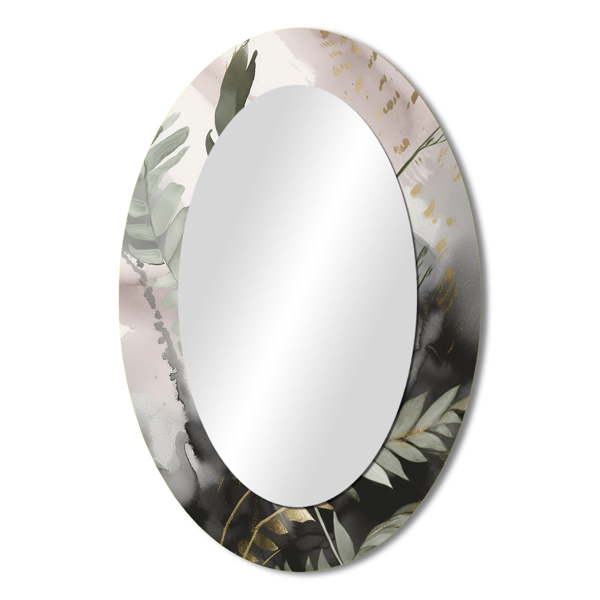 Red Barrel Studio® Green Fern Whispers I - Floral Oval Decorative ...