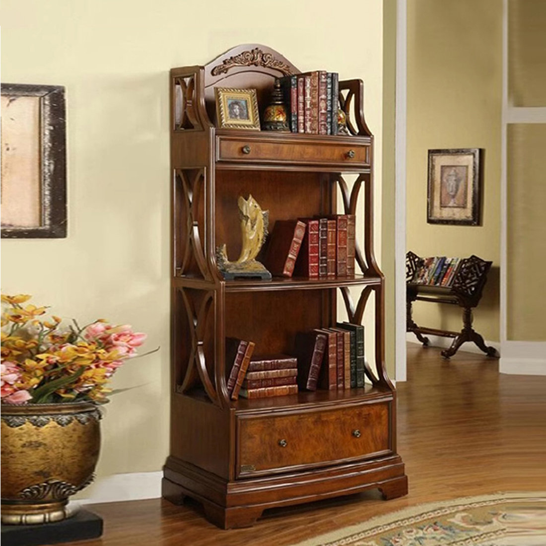 interanest European style decorated multi-layer bookcase | Wayfair