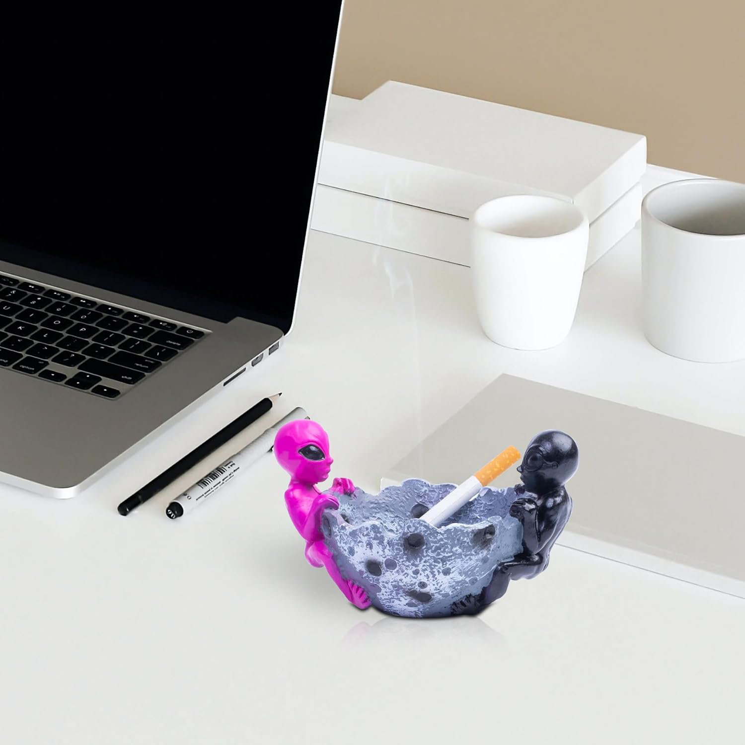 WIZIAT Home Ashtray, Outdoor Ash Tray For Cigarettes And Cigars, Alien ...