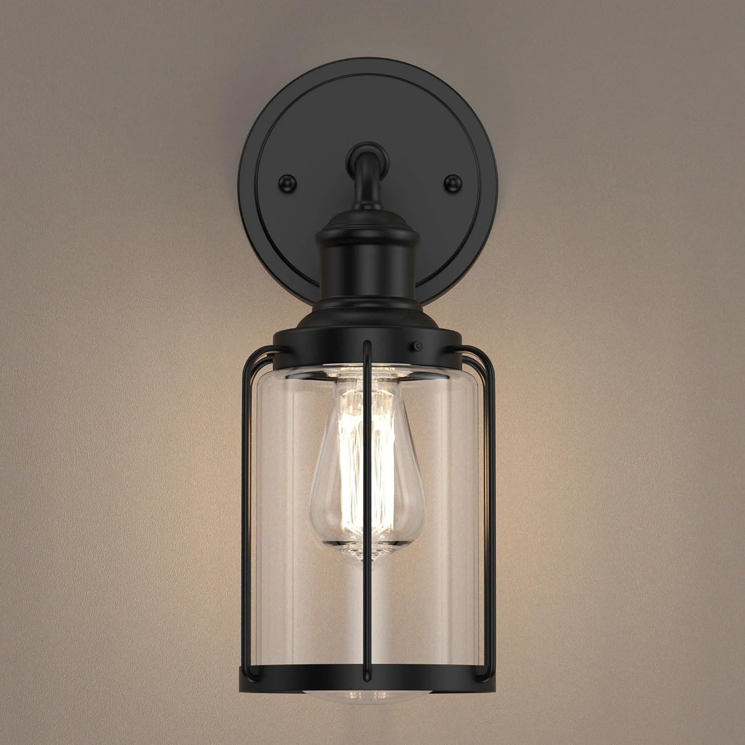 Winston Porter 1-Light Bathroom Light Fixtures, Black Modern Vanity ...