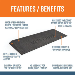 EZ-ACCESS Rubber Angled Welcome Non-Slip Outdoor Door Mat | Wayfair