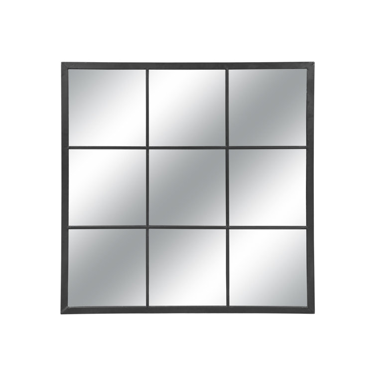 17 Stories 90cm Black Square Panel Garden Mirror | Wayfair.co.uk