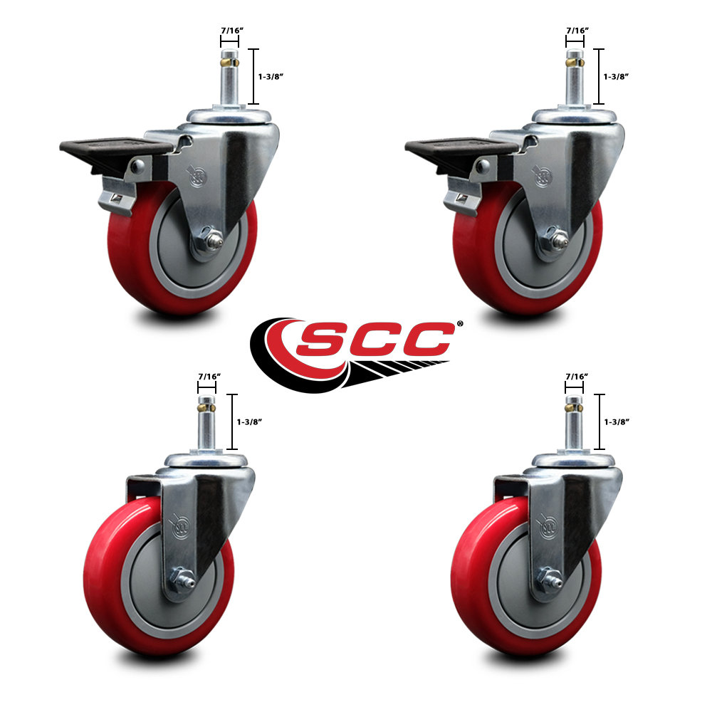 Service Caster Grip Ring Stem Caster Set | Wayfair