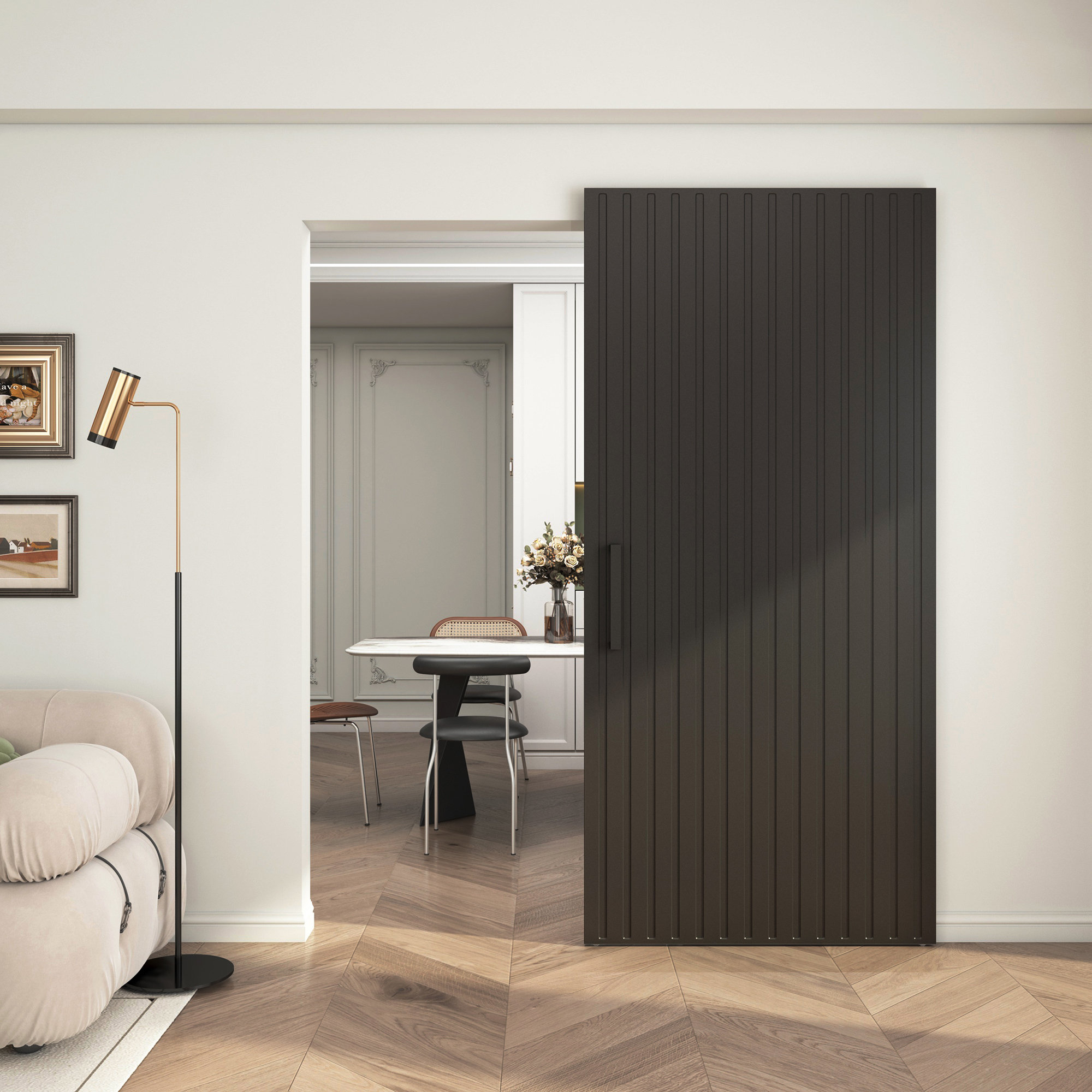 JUBEST Concealed Invisible Magic Sliding Doors With Installation ...