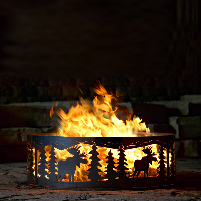 Millwood Pines Jessee Moose Steel Wood Burning Fire ring & Reviews ...