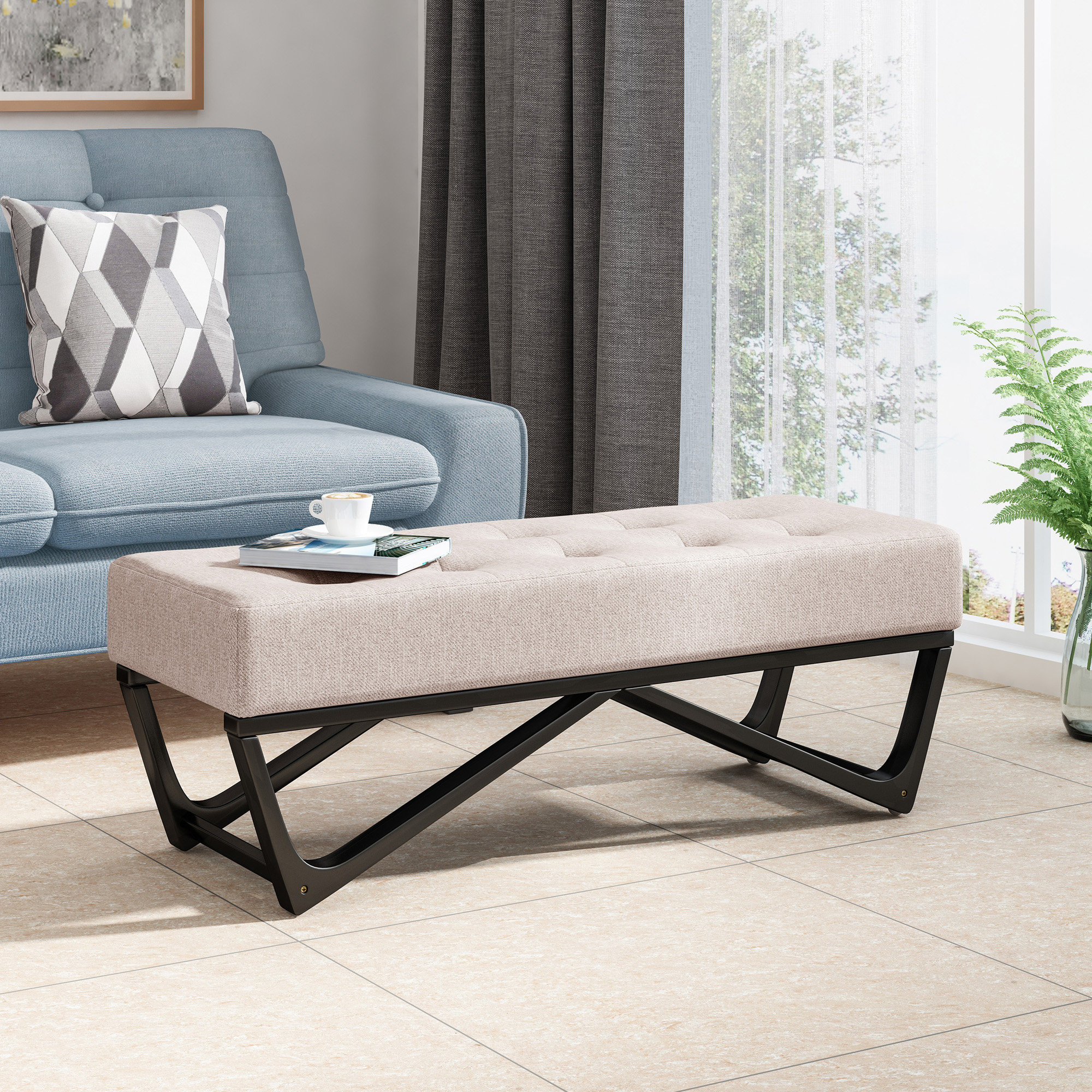 Hokku Designs Modern Ottoman Bench For Bedroom Living Room - Wayfair Canada