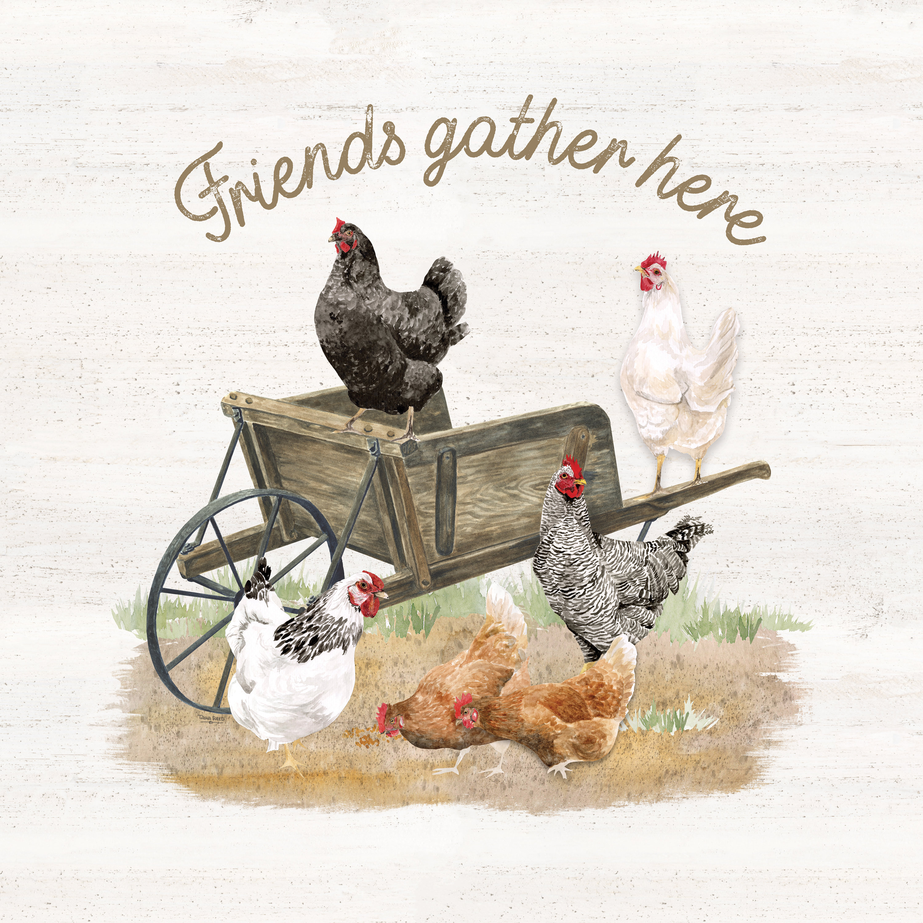 August Grove® Amselmo Spring On The Farm II-Friends On Canvas by Tara ...