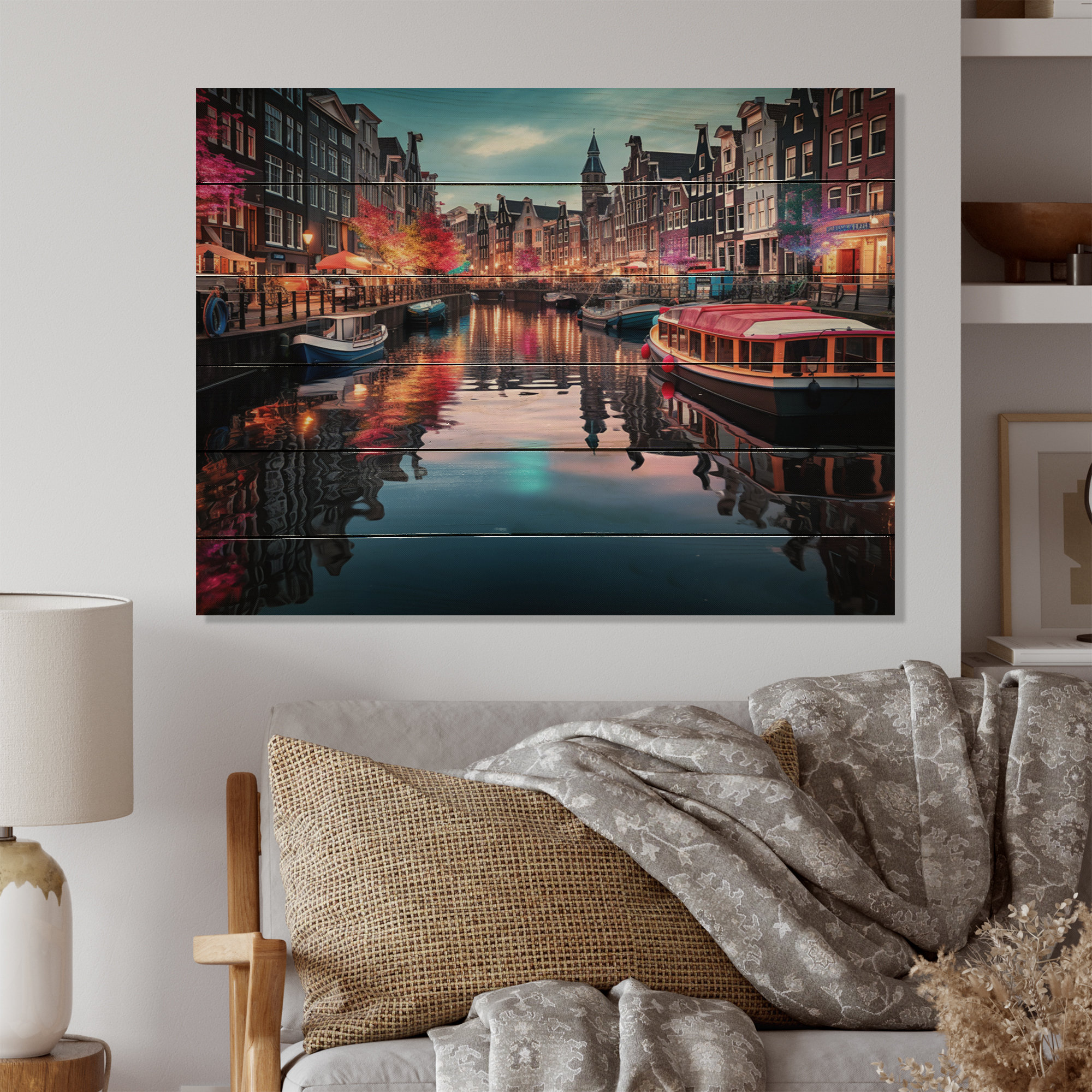 Latitude Run® Colorful Netherlands City of Canals II - Unframed Print ...