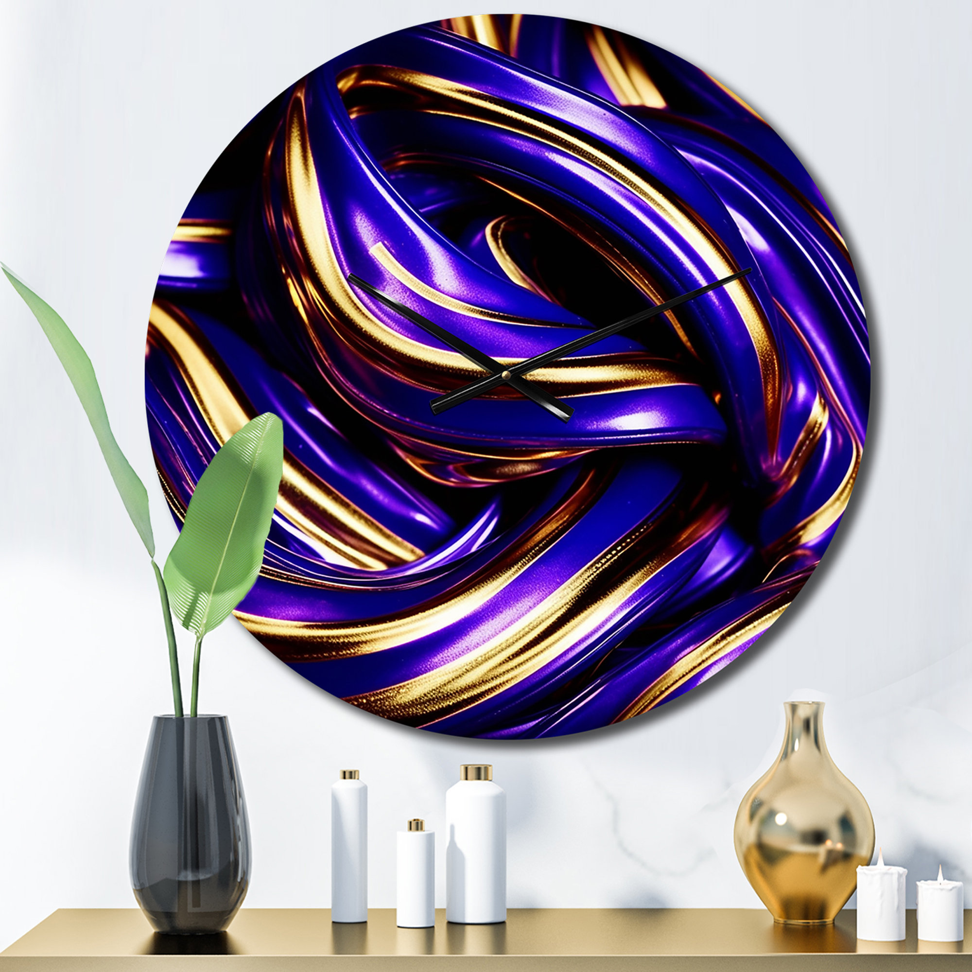DesignArt Purple And Yellow Happiness Futuristic Myriad Metal Wall ...
