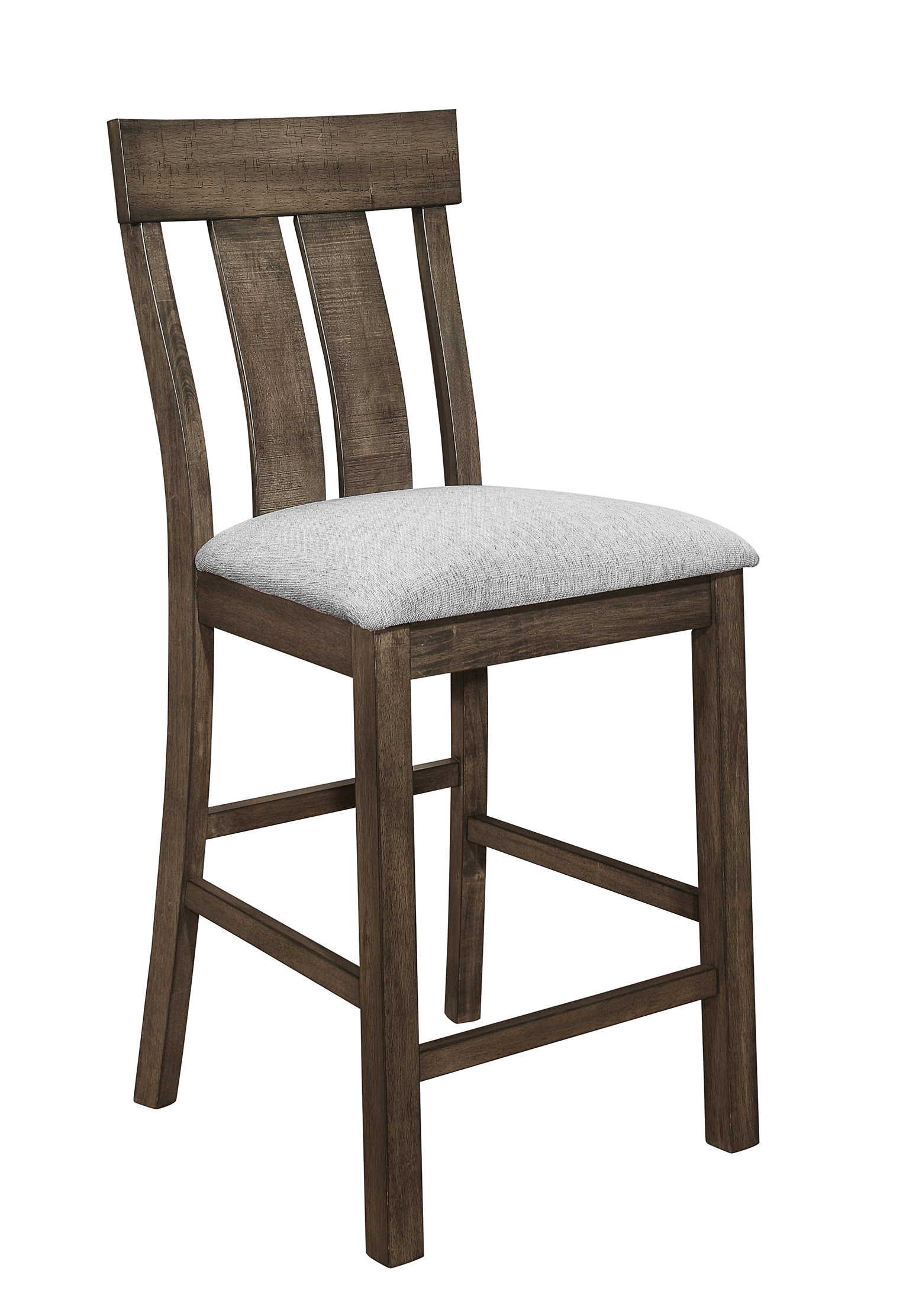 Gracie Oaks 2Pc Oak & Fabric Counter Height Dining Chair Rustic ...