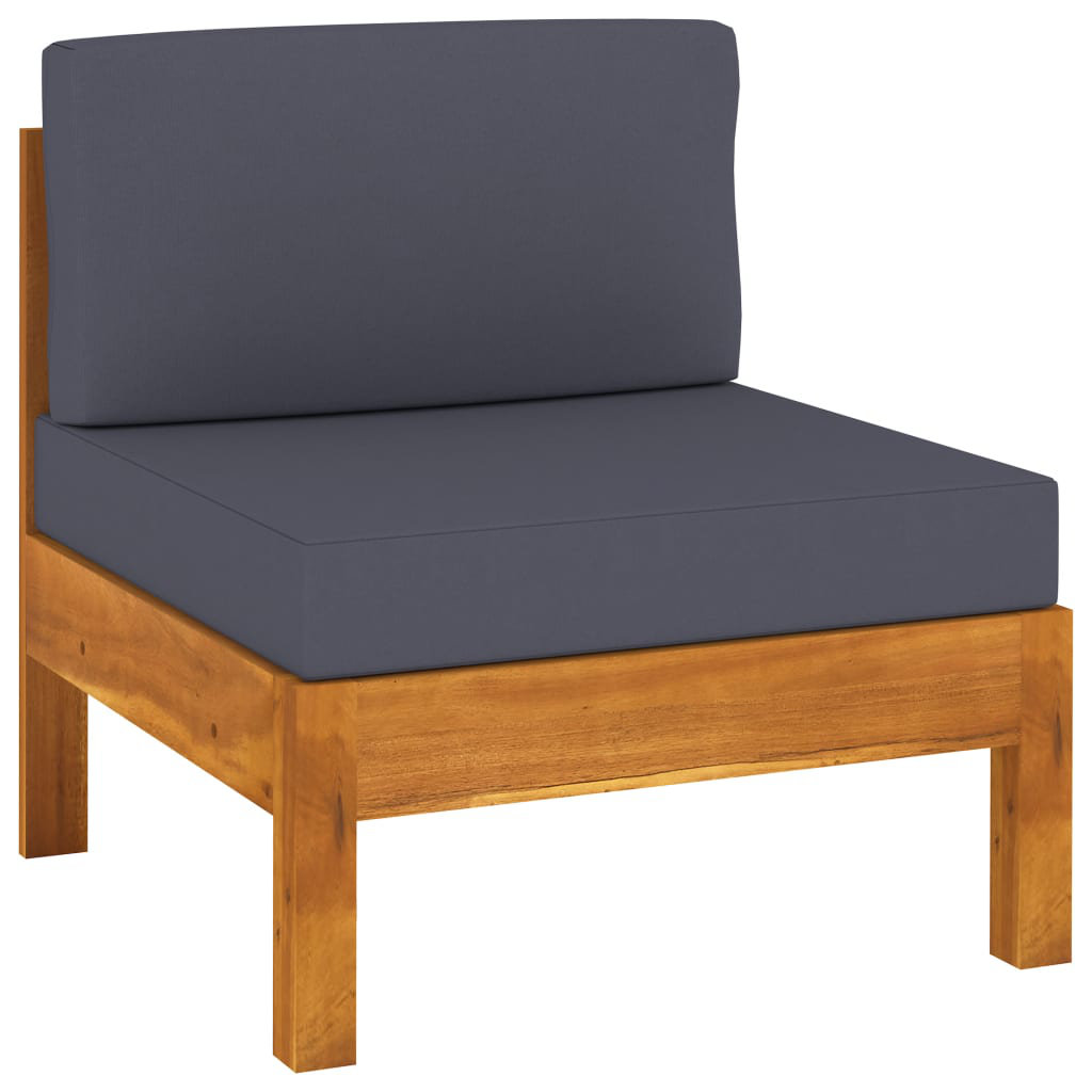 Millwood Pines Middle Sofa with Cushions Solid Acacia Wood | Wayfair
