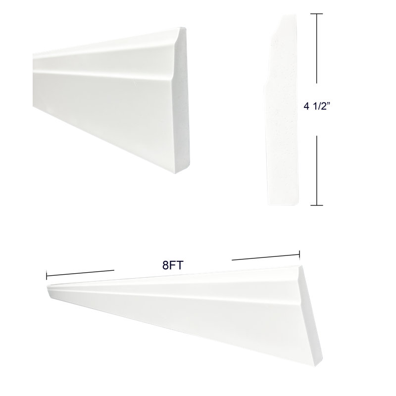 L & C Cabinetry VAB White Shaker 4.5" Wide Base Molding | Wayfair