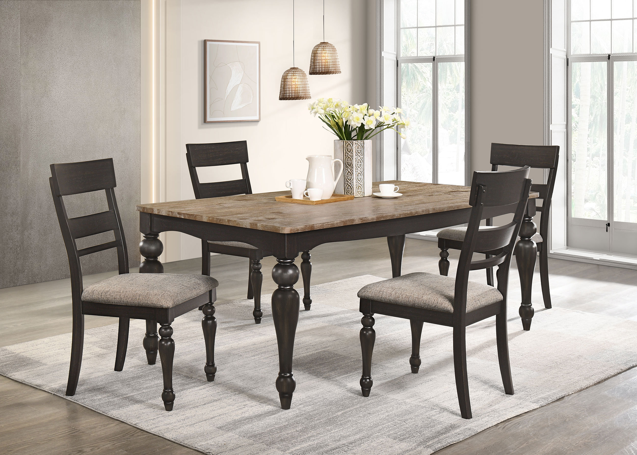Alcott Hill Guransh Modern 5-Piece Set - Rectangular Dining Set ...