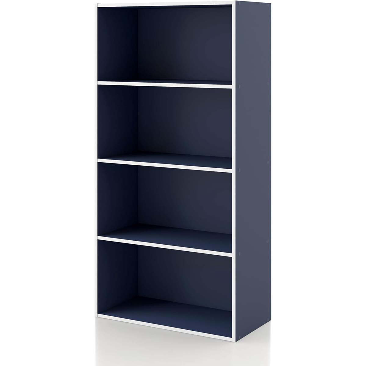 KINOFO 4-Tier Cube Storage Organizer Shelves, Stackable Wood Bookcase ...