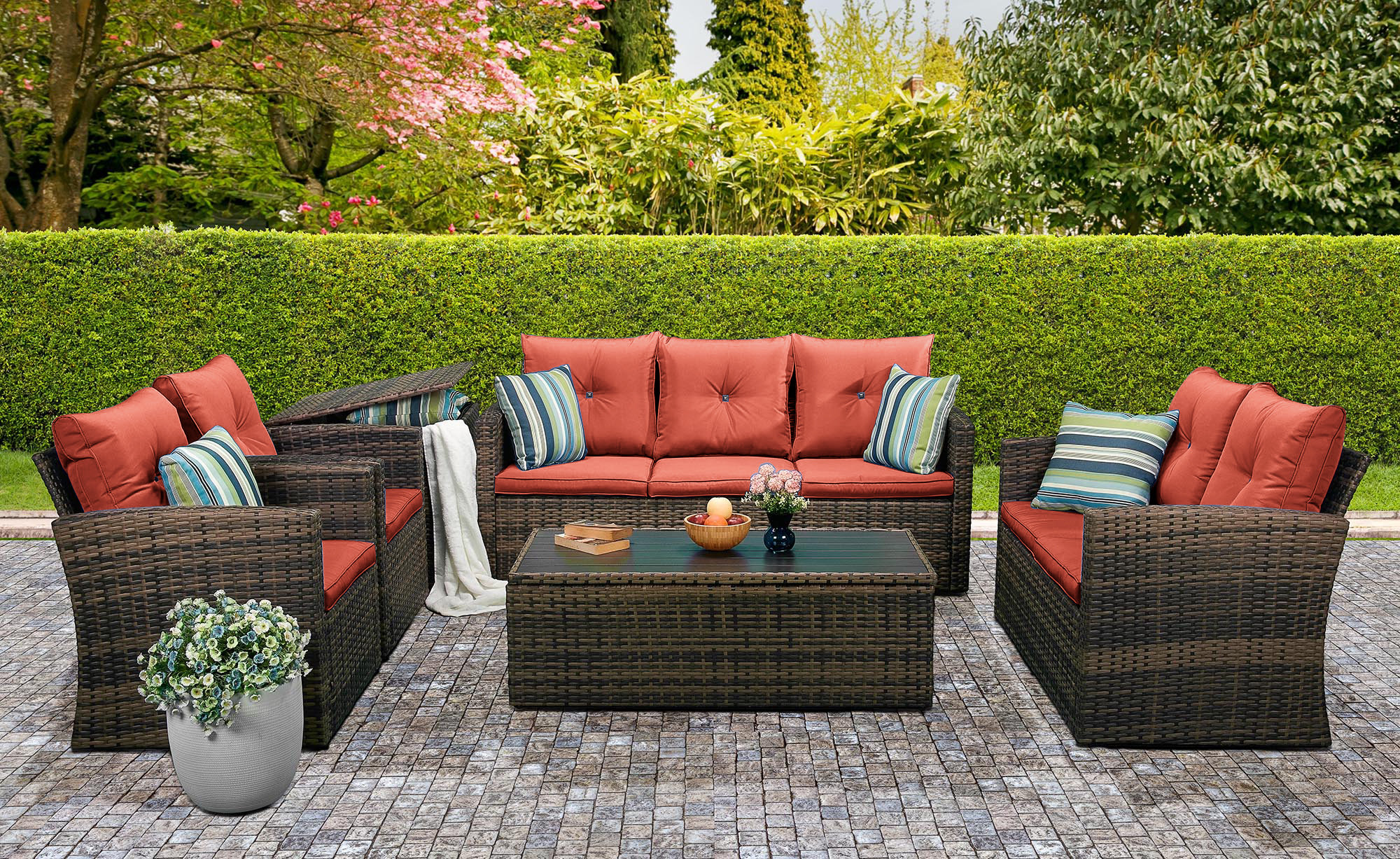Lark Manor™ Chriopher 6 Piece Rattan Sofa Seating Group With Cushions ...