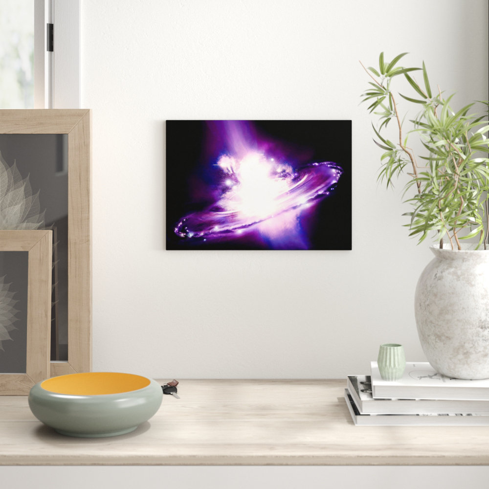 East Urban Home 'Pink Exploding Star Universe - Wrapped Canvas Graphic ...