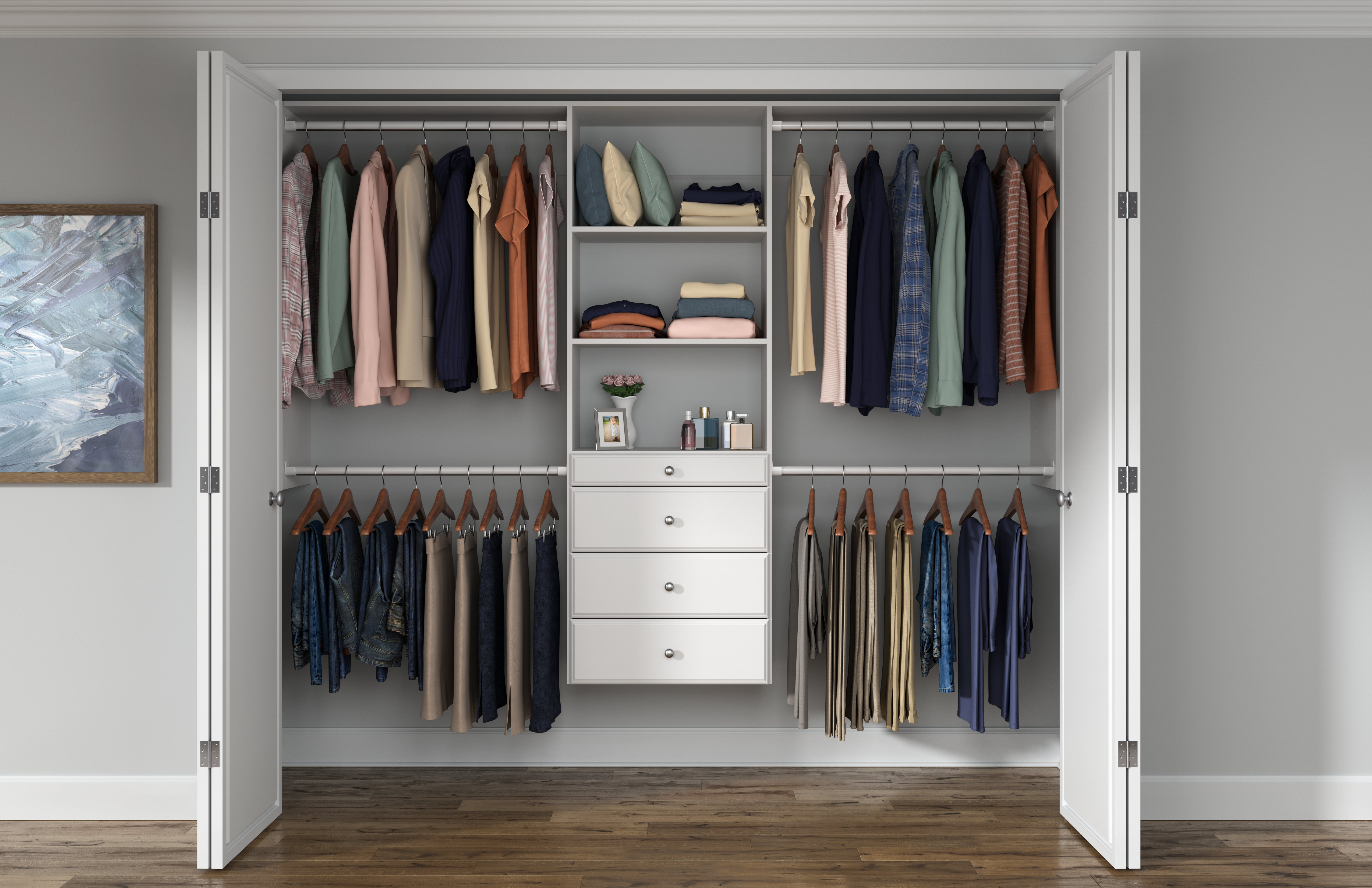 Dotted Line™ Grid 48'' - 96'' Closet System (Can Be Cut To Fit ...