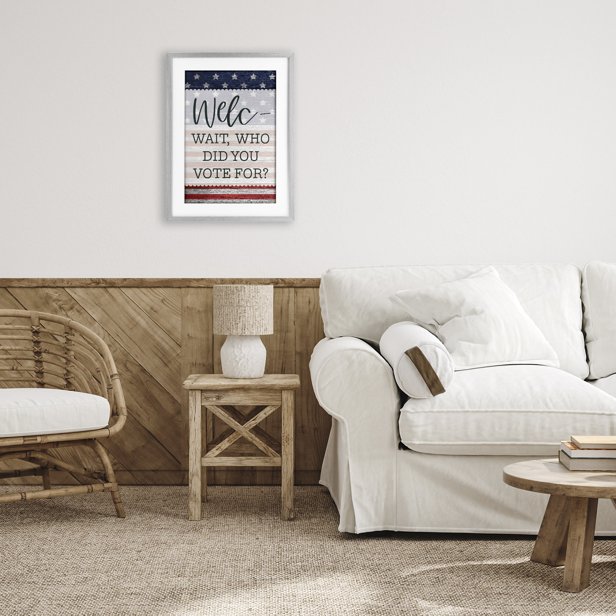 Ebern Designs Political Welcome Sign Framed Print Under Glass, design ...
