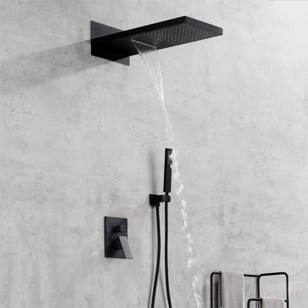 KISRAIS Complete Shower System with Waterfall & Rain Shower Head with ...