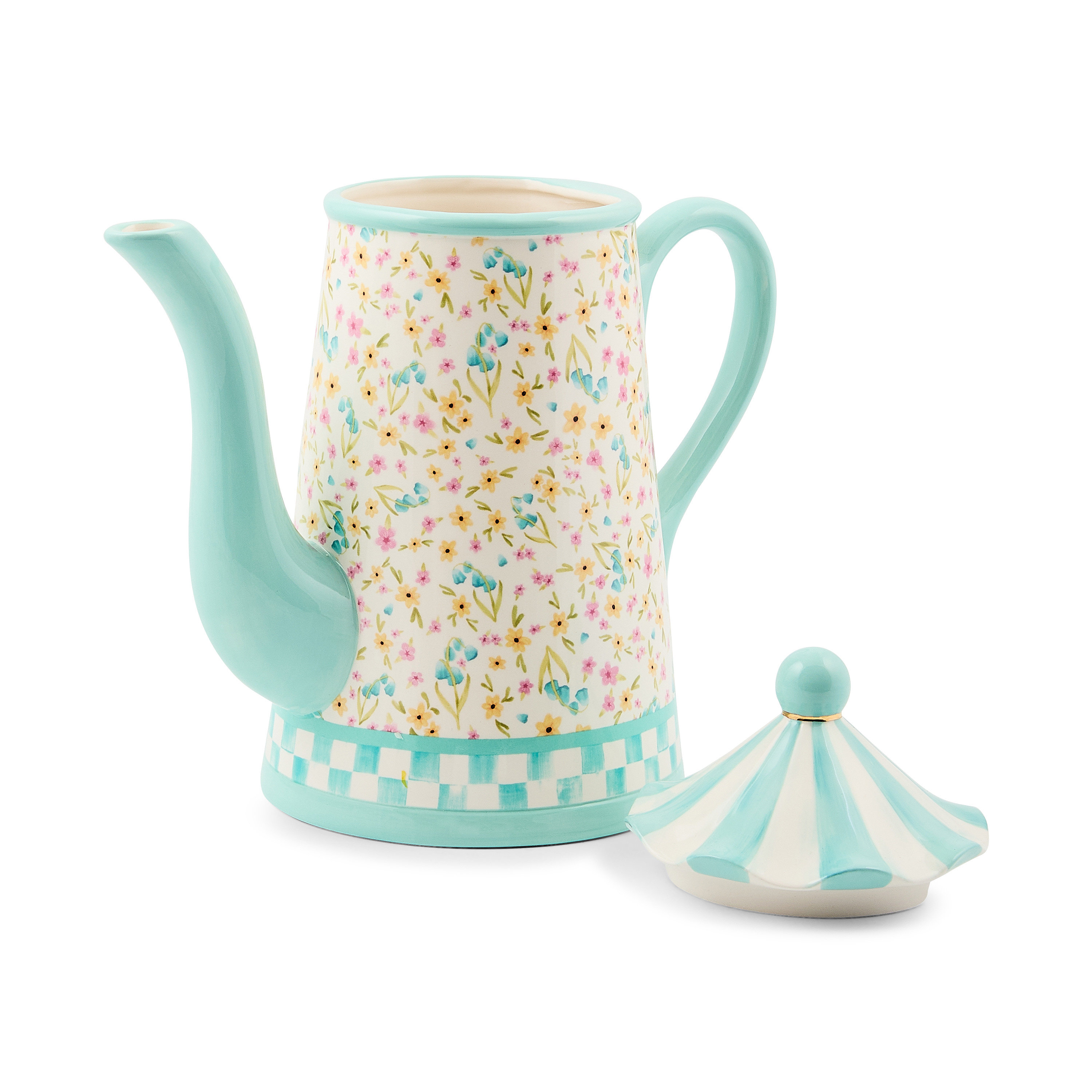 MacKenzie-Childs Posie Patch Ceramic Teapot | Wayfair