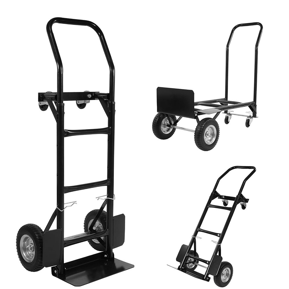 Elevon Black 220 LB Heavy Duty 2 In 1 Folding Utility Dolly Hand Truck ...
