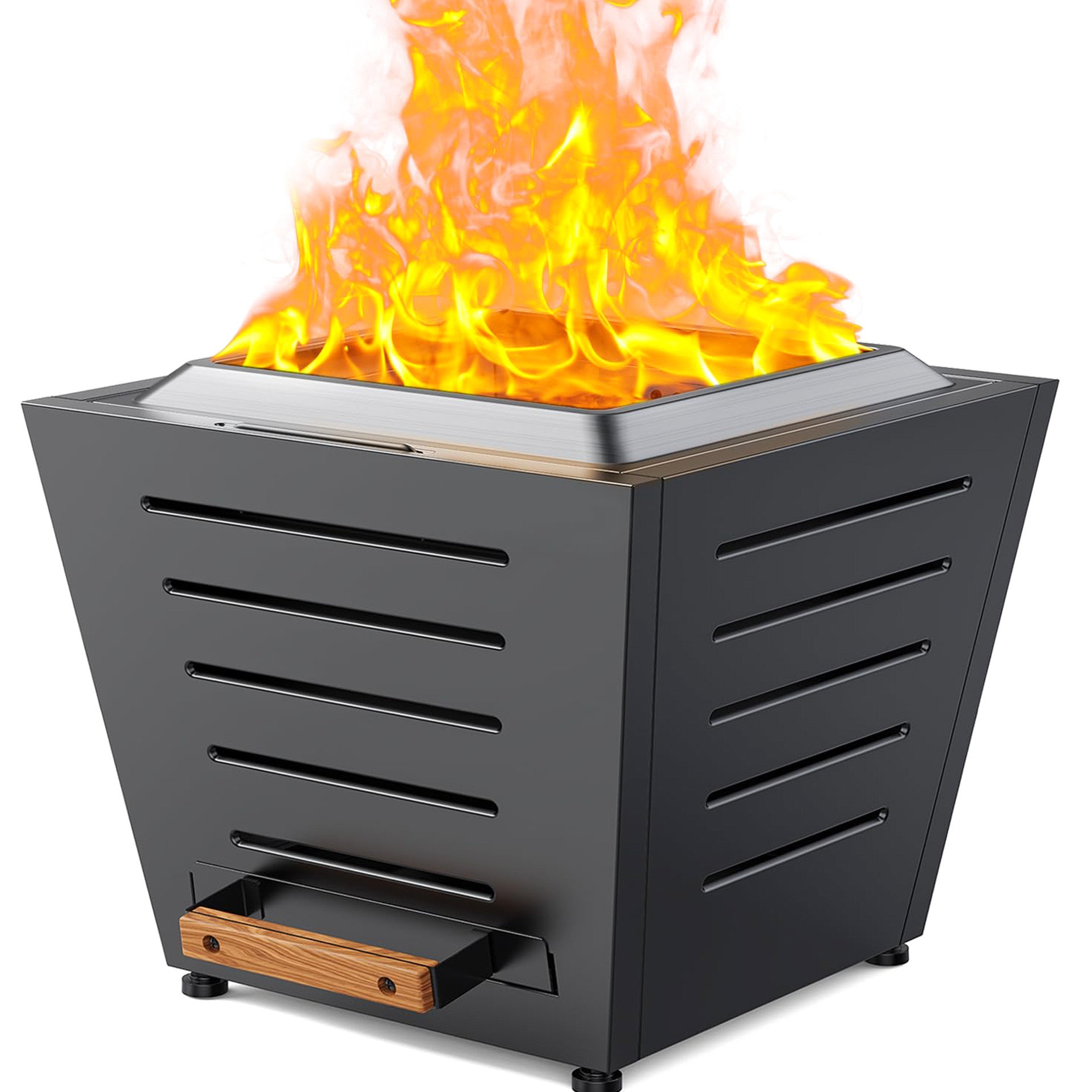 Latitude Run® 25" Portable Fire Pit Stainless Steel - Smokeless Outdoor ...
