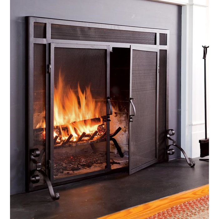 Plow & Hearth Steel Fireplace Screen & Reviews | Wayfair